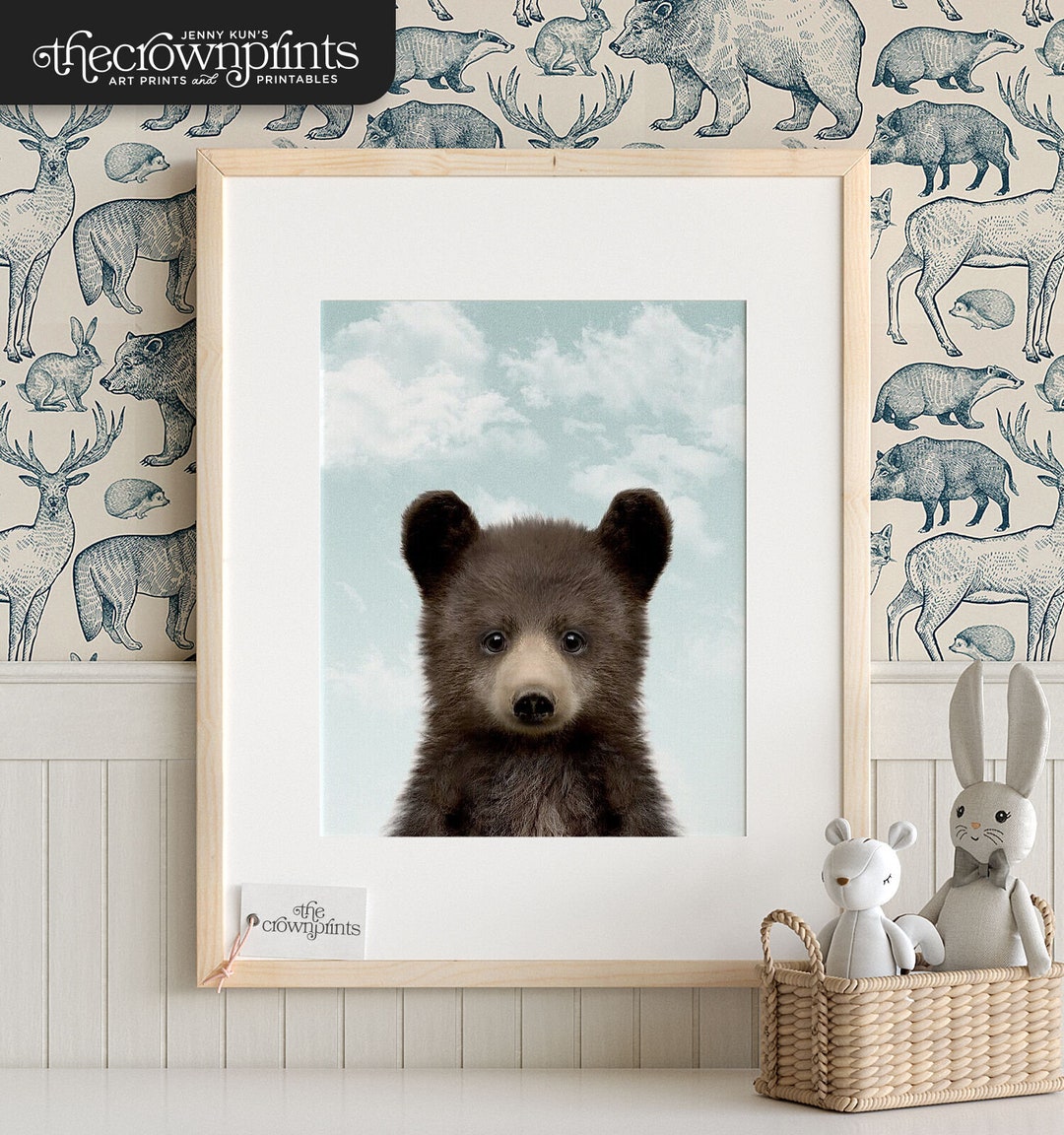 Bear Nursery Art Print, PRINTABLE Nursery, Baby Bear Cub, Girls Nursery ...