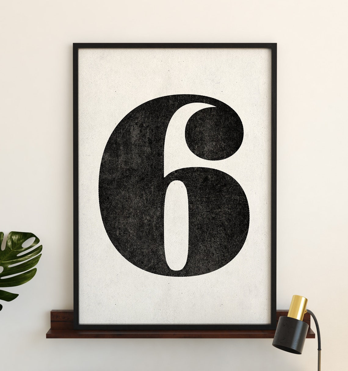 Number 6 Sign Number Prints PRINTABLE Art Black and White - Etsy