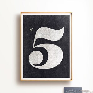Number 5 Print, Number 5 Sign, PRINTABLE Art, Scandinavian Modern ...