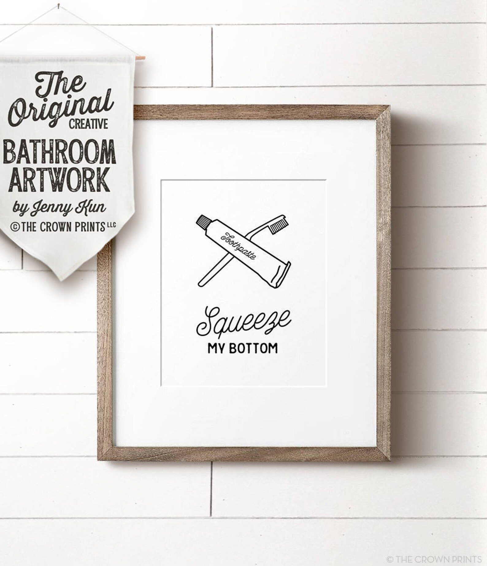 Squeeze My Bottom, Funny Bathroom Print, PRINTABLE Art, Bathroom Sign ...