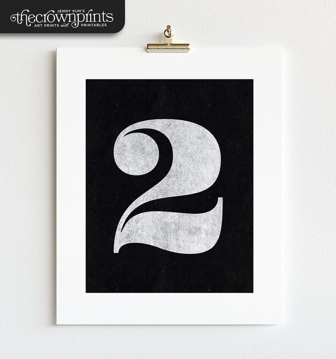 Number Two 2 SHIPPED Print Black and White Wall Art Modern - Etsy