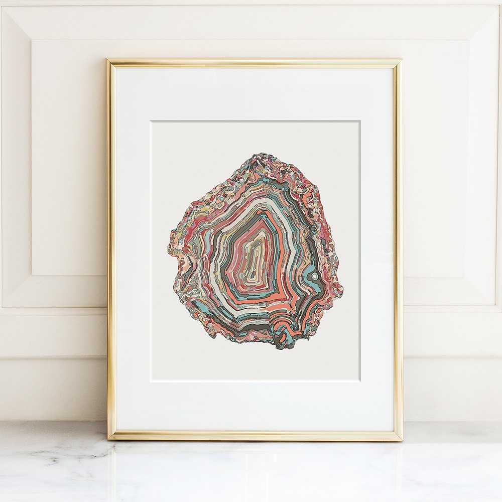 Geode Wall Art PRINTABLE Art Agate Art Minimalist Print | Etsy
