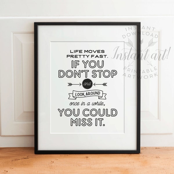 Ferris Bueller "life Moves Pretty Fast" Poster - Etsy
