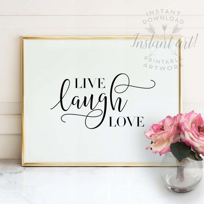 Live laugh love PRINTABLE inspirational quoteprintable | Etsy