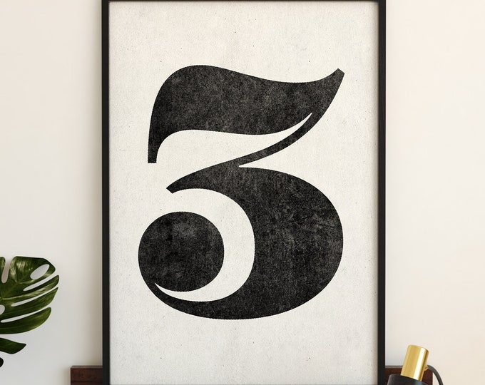 WOOD NUMBER SIGN Vintage Number Sign Family Number Sign Framed Number ...