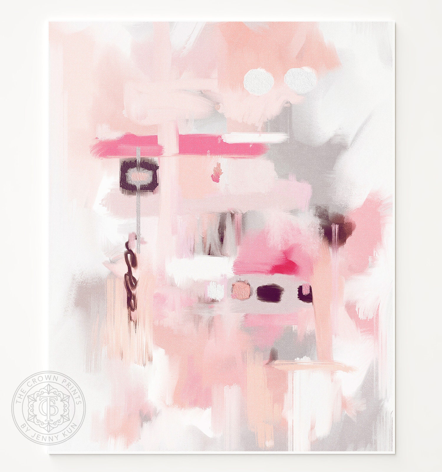 PRINTABLE Abstract Art No. 29 Pink and gray art Modern art | Etsy