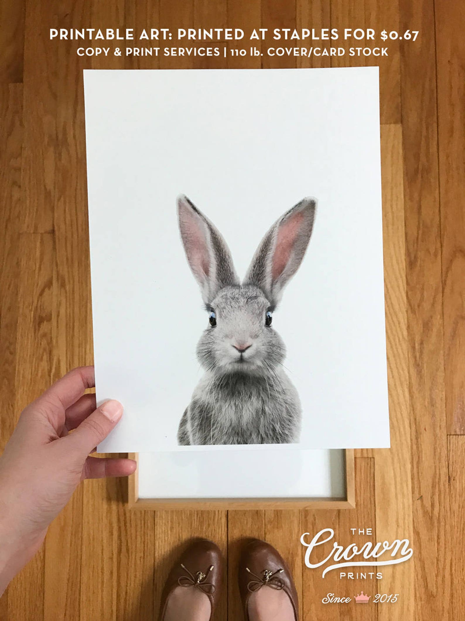 Set of 2 Bunny Prints PRINTABLE Wall Art the Crown Prints - Etsy Canada