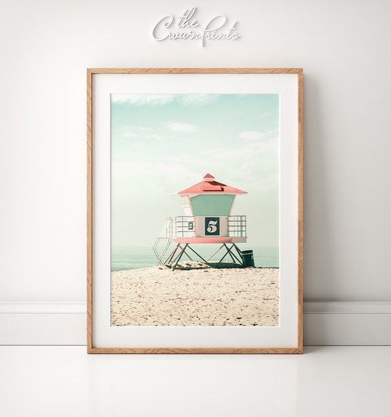 Lifeguard tower print INSTANT DOWNLOAD Printable beach art | Etsy