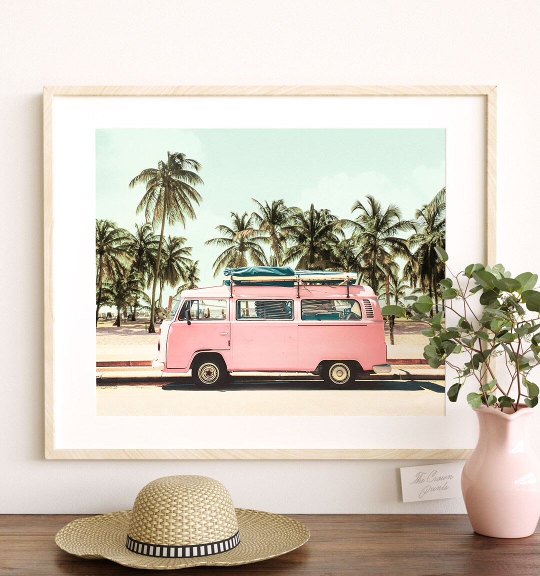 Boho Decor, VW Bus Art, PRINTABLE Wall Art, Horizontal Wall Art, Beach ...