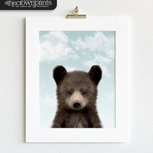 Bear Nursery Art Print, PRINTABLE Nursery, Baby Bear Cub, Girls Nursery ...
