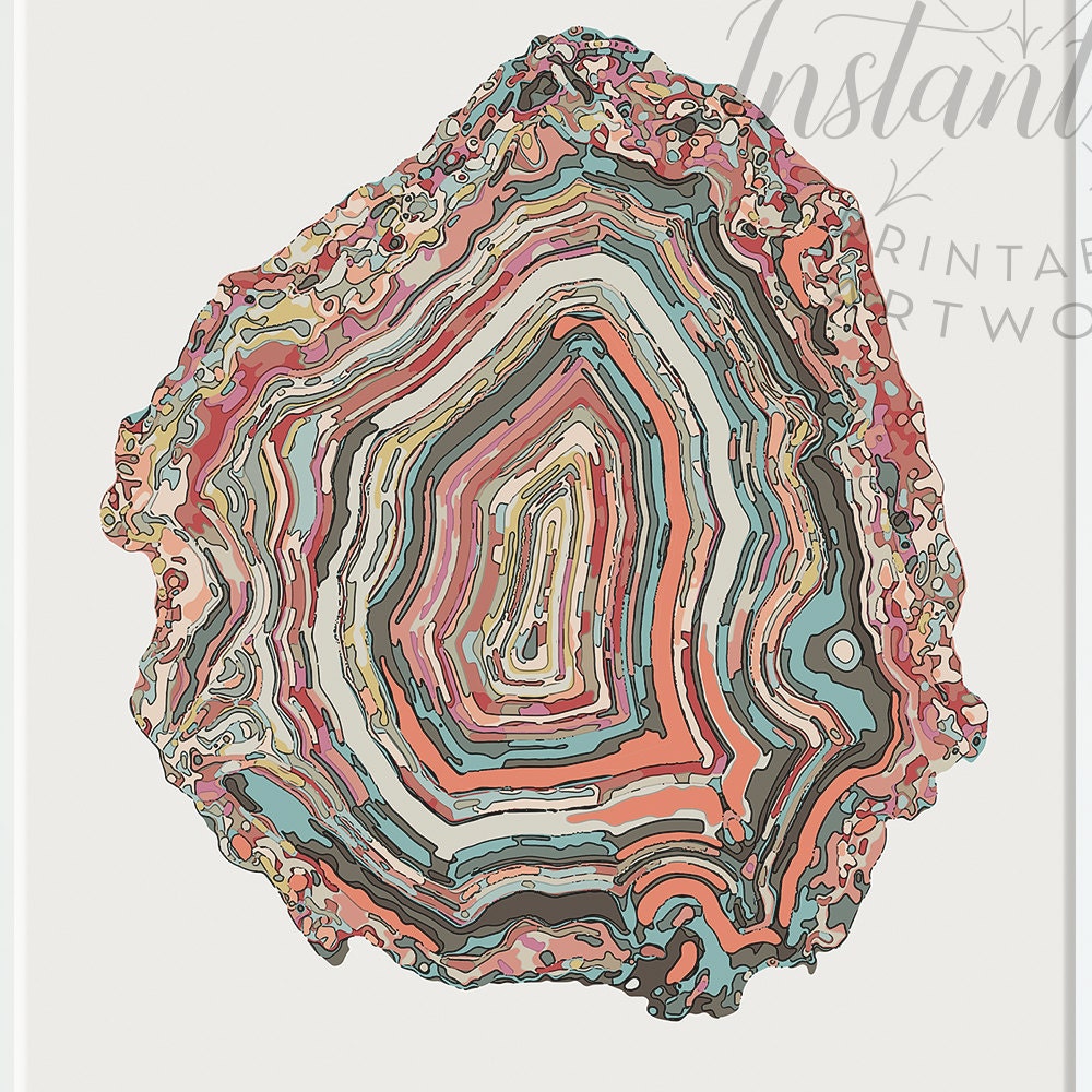 Geode Wall Art PRINTABLE Art Agate Art Minimalist Print | Etsy
