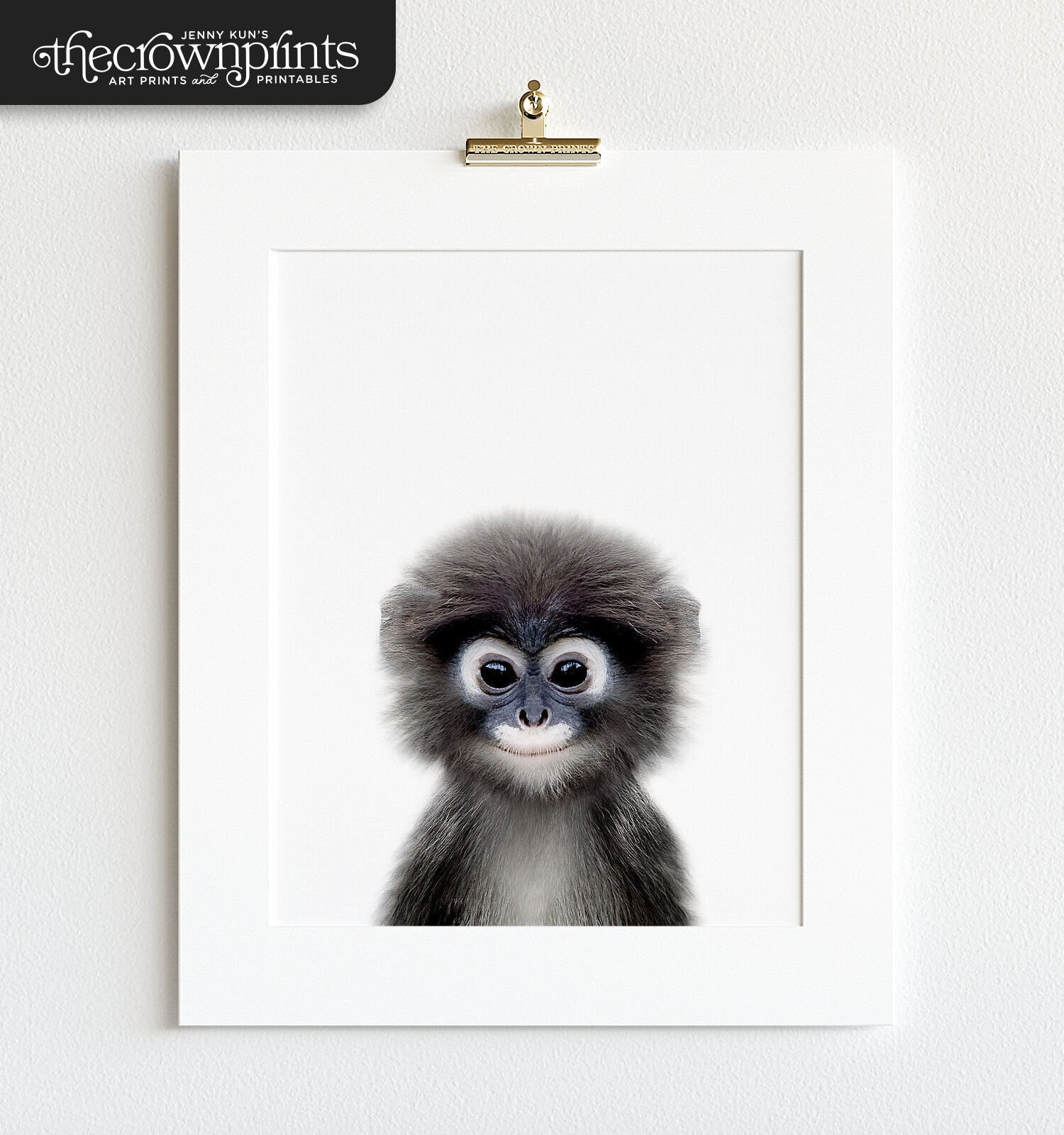 poster downloadable wall decor monkey portrait Digital monkey print ...