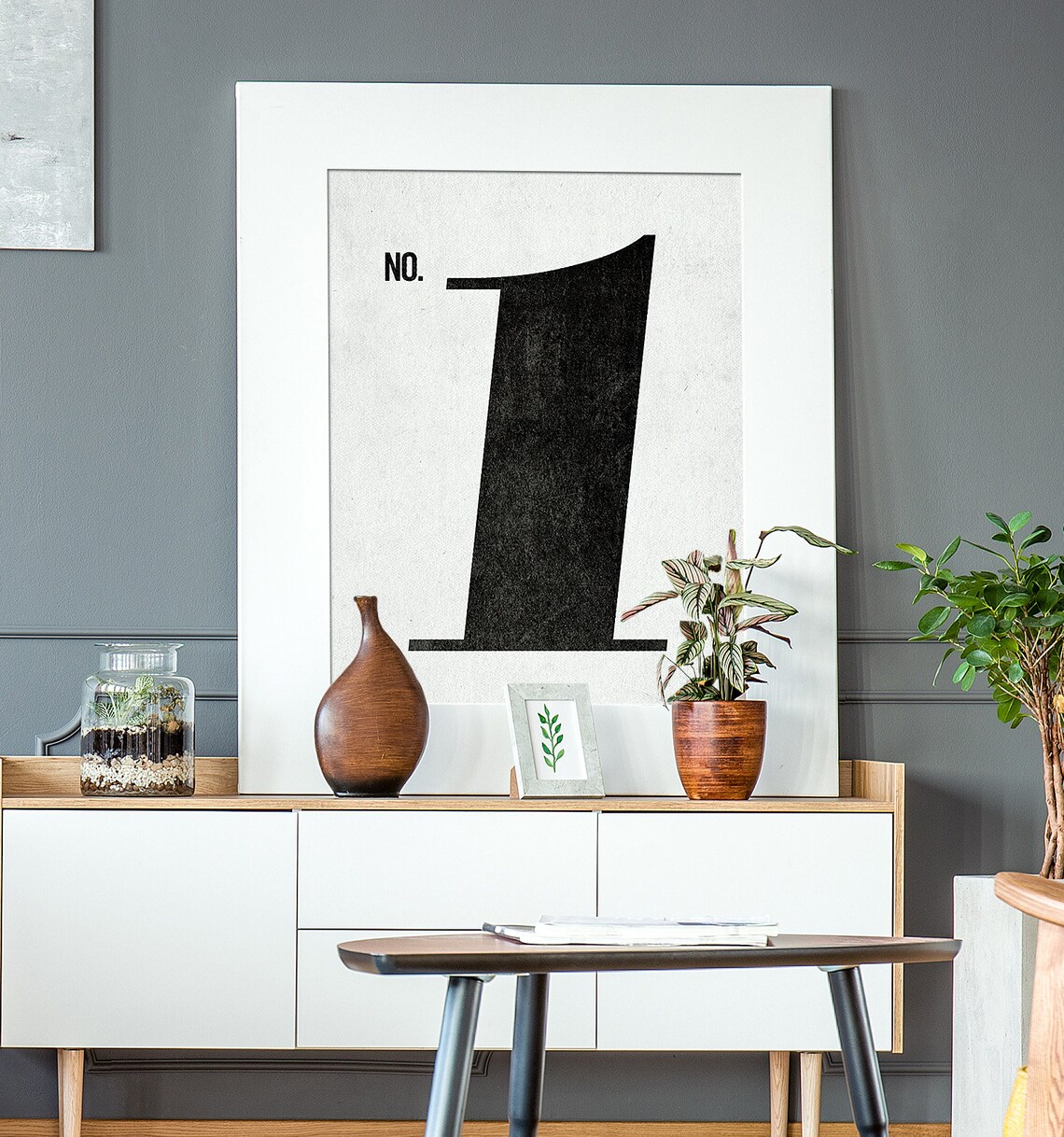 Number 1 Sign Number Prints PRINTABLE Art Black and White | Etsy