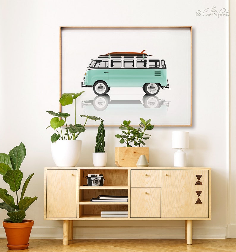 VW Bus Decor PRINTABLE ART Retro Posters California Wall - Etsy