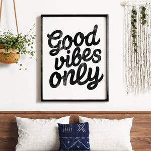 Good Vibes Only, Wall Art, PRINTABLE Art, Boho Decor, Instant Download ...