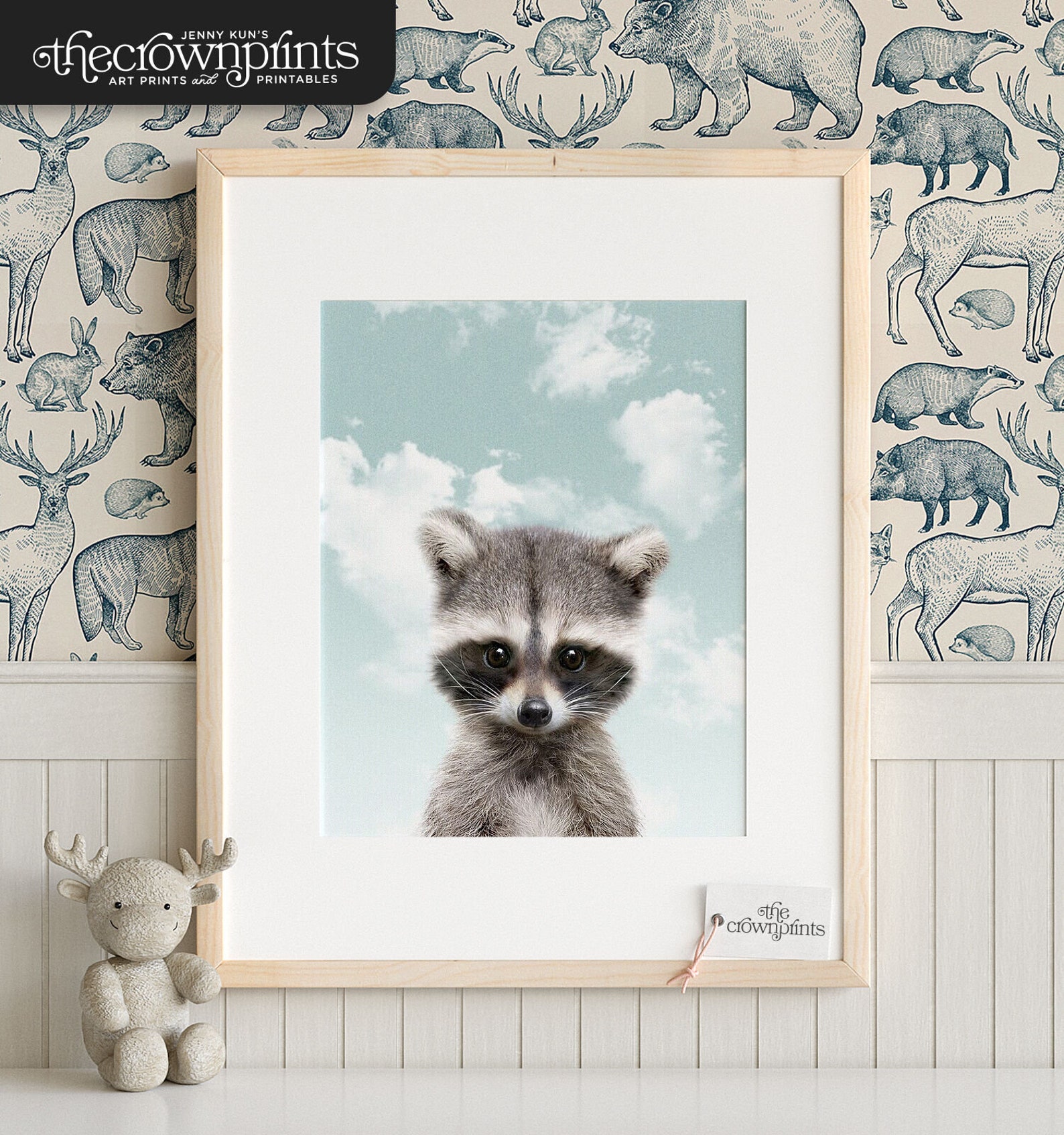 Woodland Animals Nursery PRINTABLE Art Raccoon Print the - Etsy