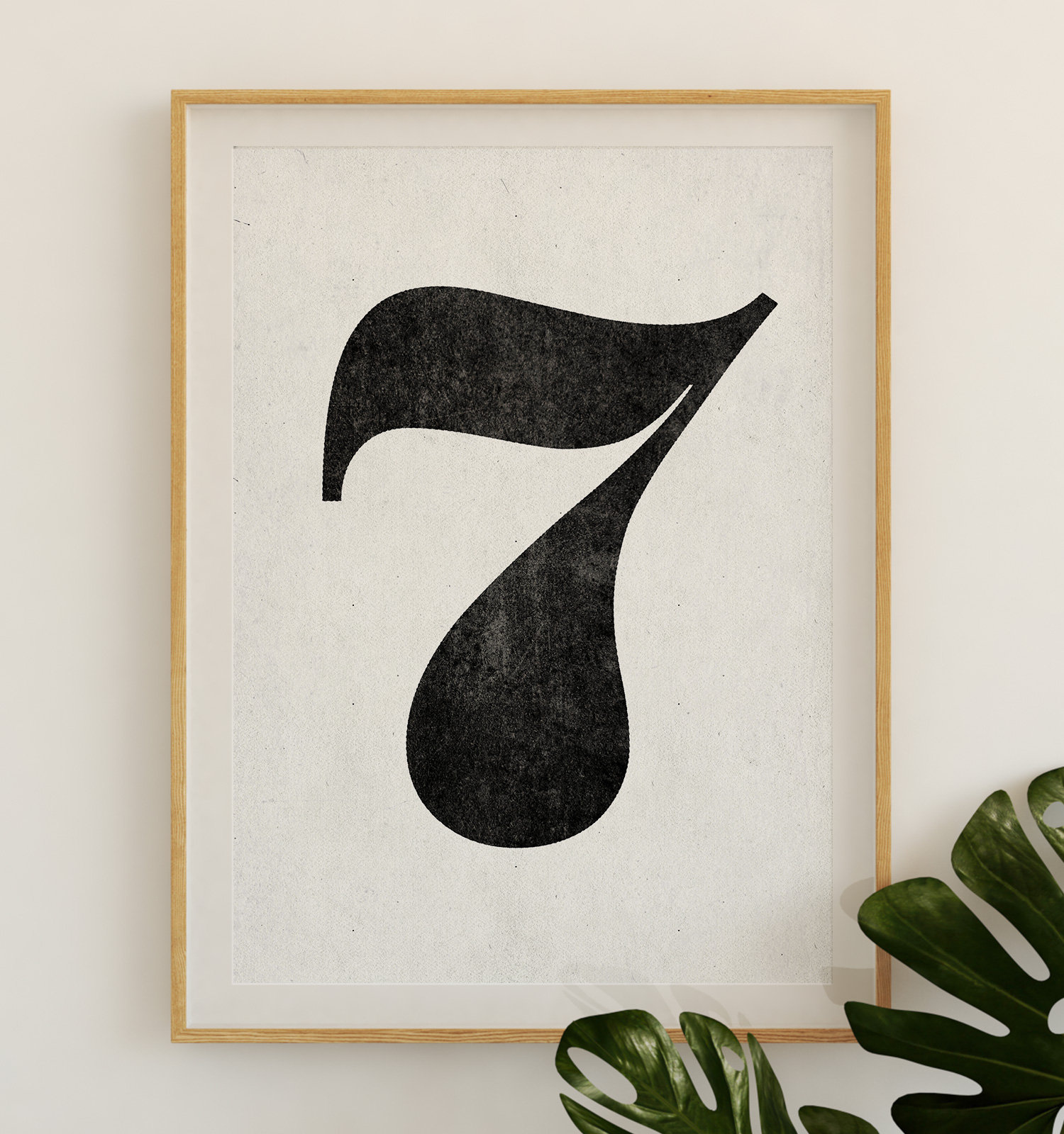 Number 7 sign Number prints PRINTABLE art Black and white | Etsy