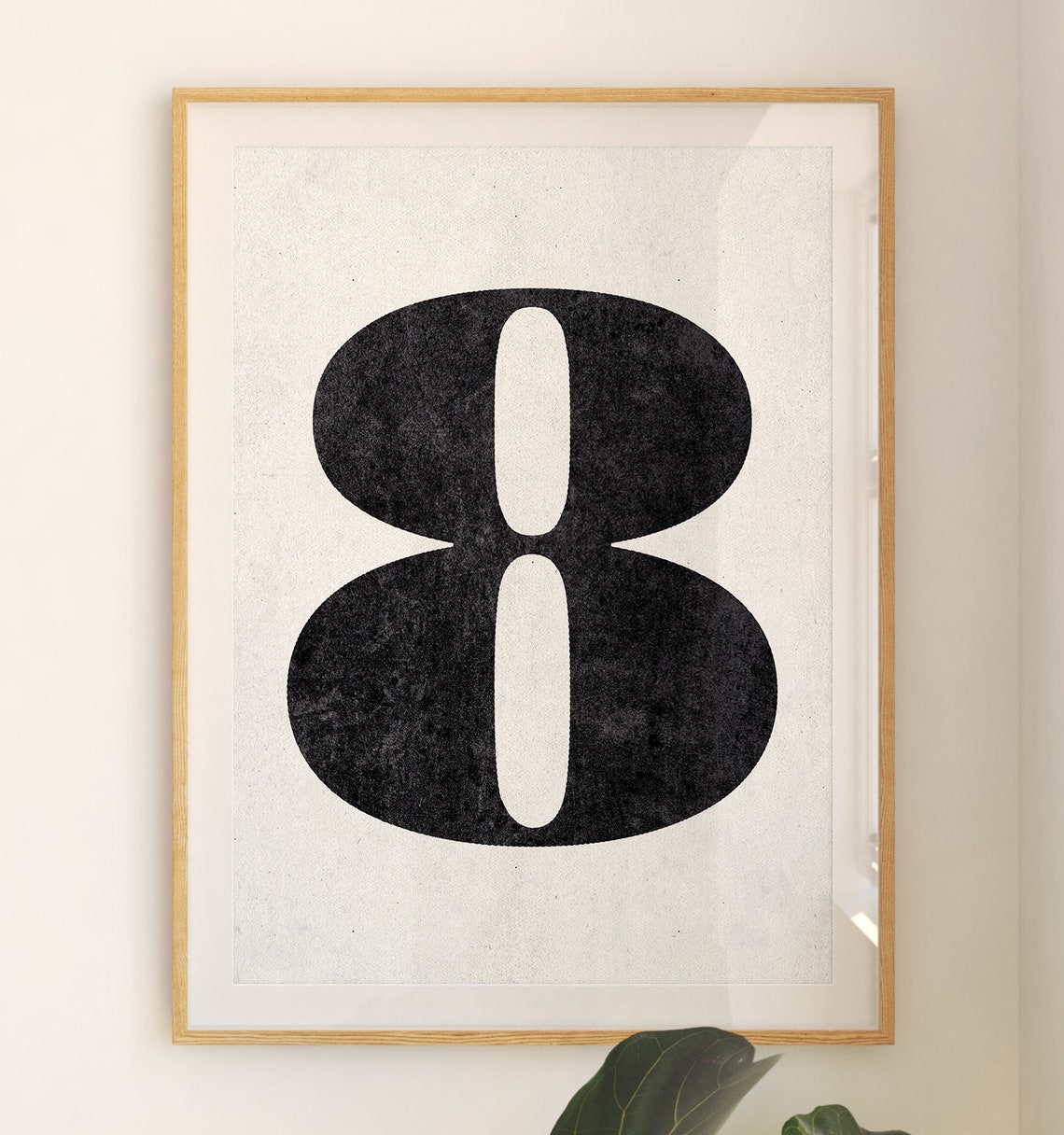 Number 8 Sign Number Prints PRINTABLE Art Black and White | Etsy