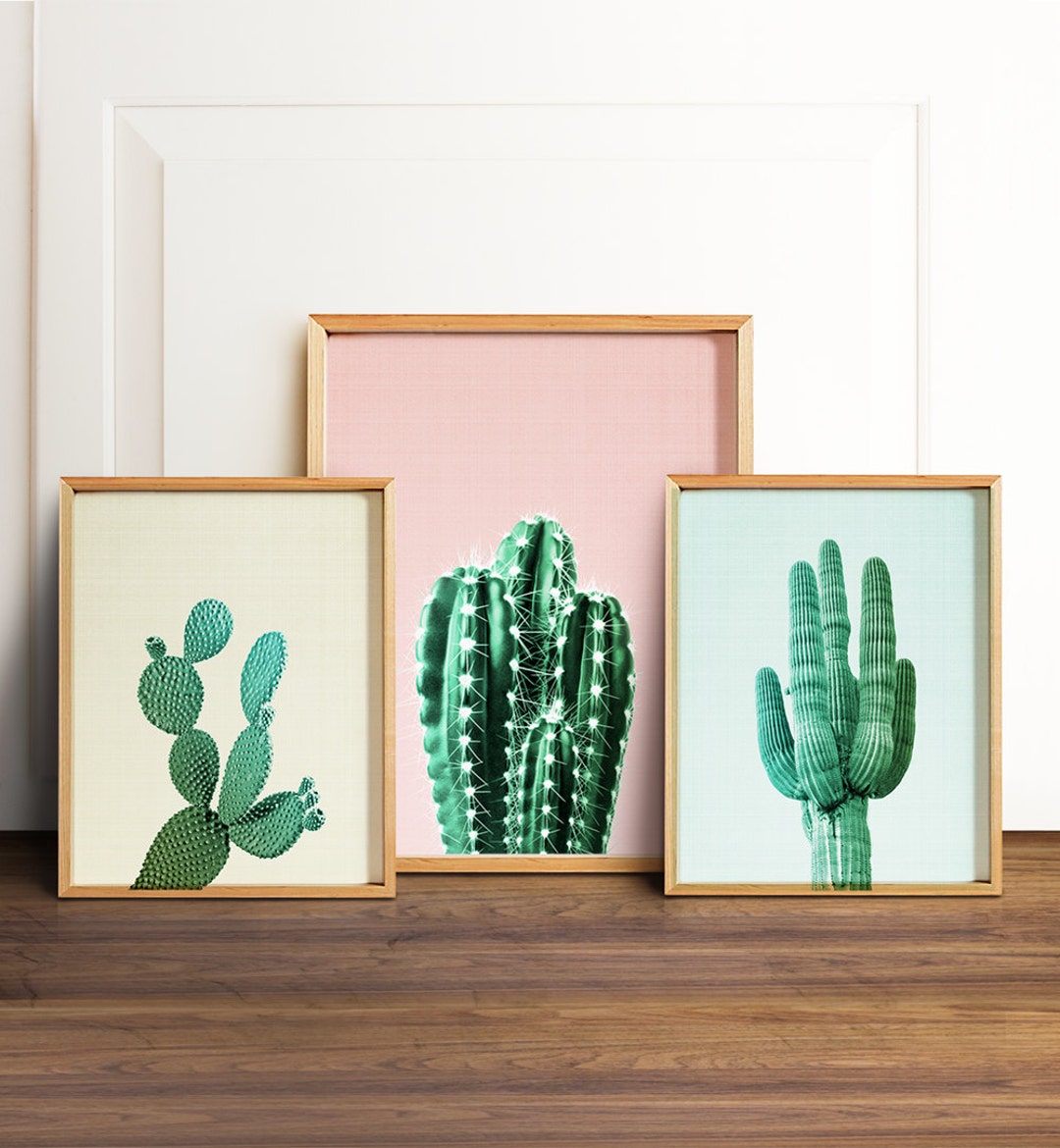 Cactus Print Set of 3 PRINTABLE Artmodern Artminimalist - Etsy