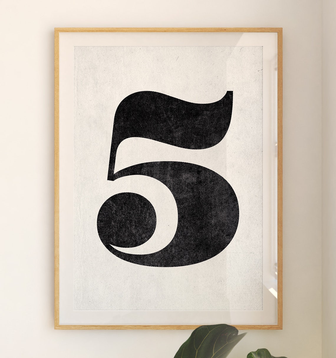 Number 5 Sign Number Prints PRINTABLE Wall Art Black and - Etsy