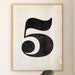 Number 5 Sign, Number Prints, PRINTABLE Wall Art, Black and White Art ...