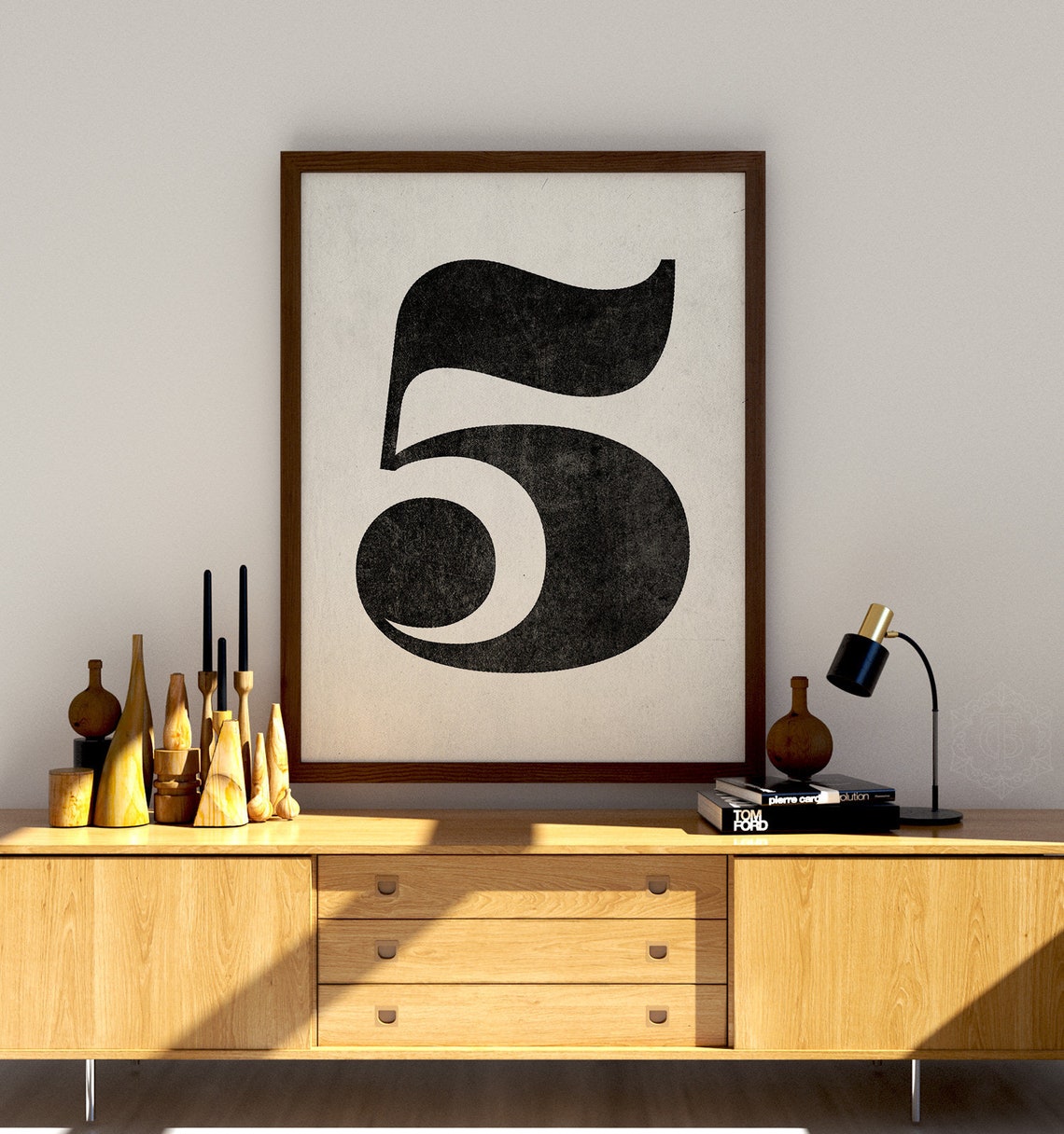 Number 5 Sign Number Prints PRINTABLE Wall Art Black and - Etsy