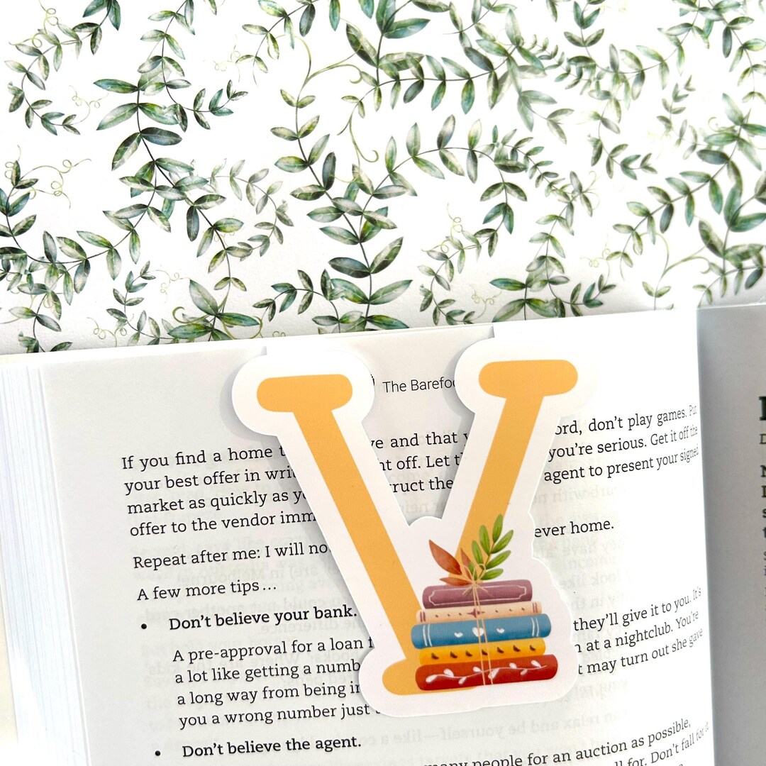 Personalised Letter Magnetic Bookmark | Book Stack Custom Colour ...