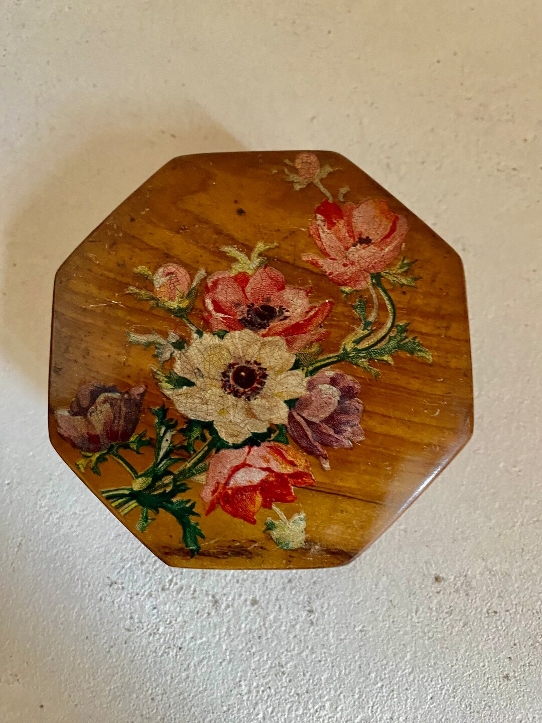 Hand Painted Octagonal Wooden Box - Etsy