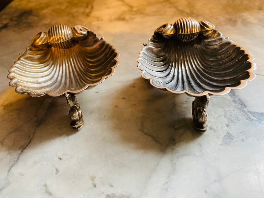 Beautiful Pair of Shell Shaped Silver Salt Cellars - Etsy