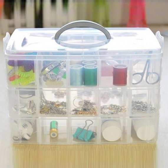 3 Layer 30 Compartments Plastic Storage Box Cosmetic - Etsy