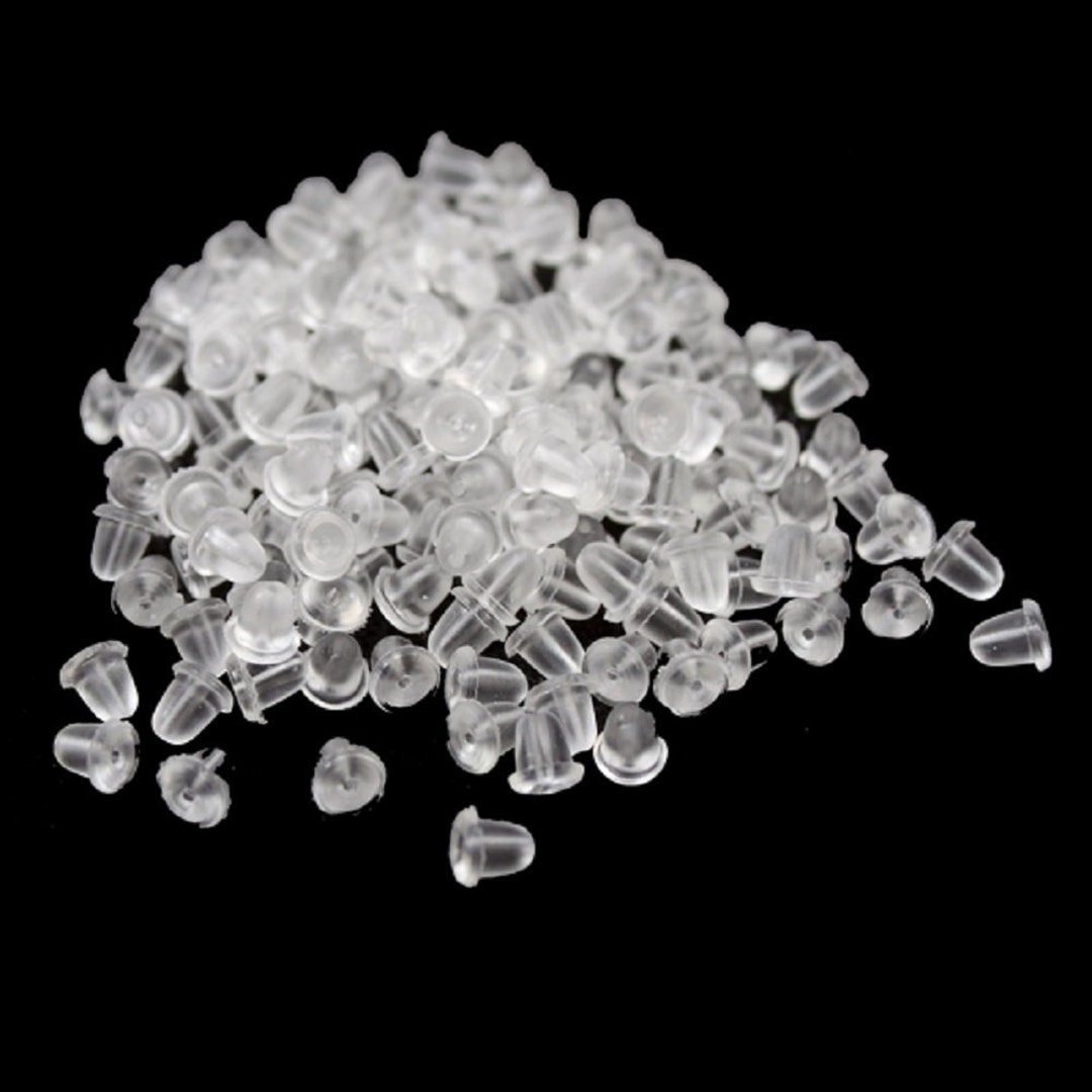 200 Dome Rubber Earring Backs: Soft Clear Sleeves (4x4.5mm) - Etsy