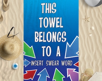 Funny beach towel | Etsy