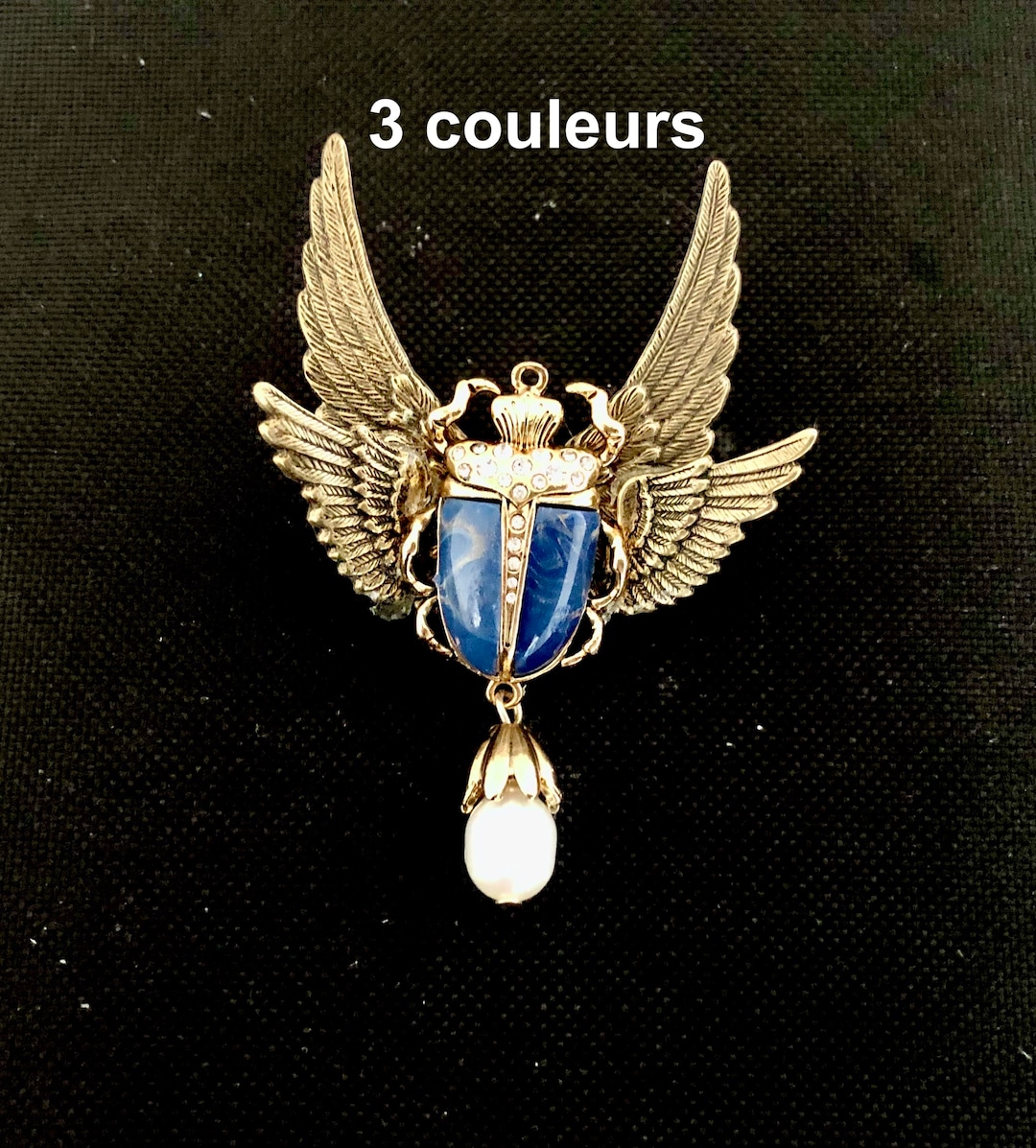 Neo-egyptian Scarab Brooch, Art Deco Brooch With Beetle and Bronze ...