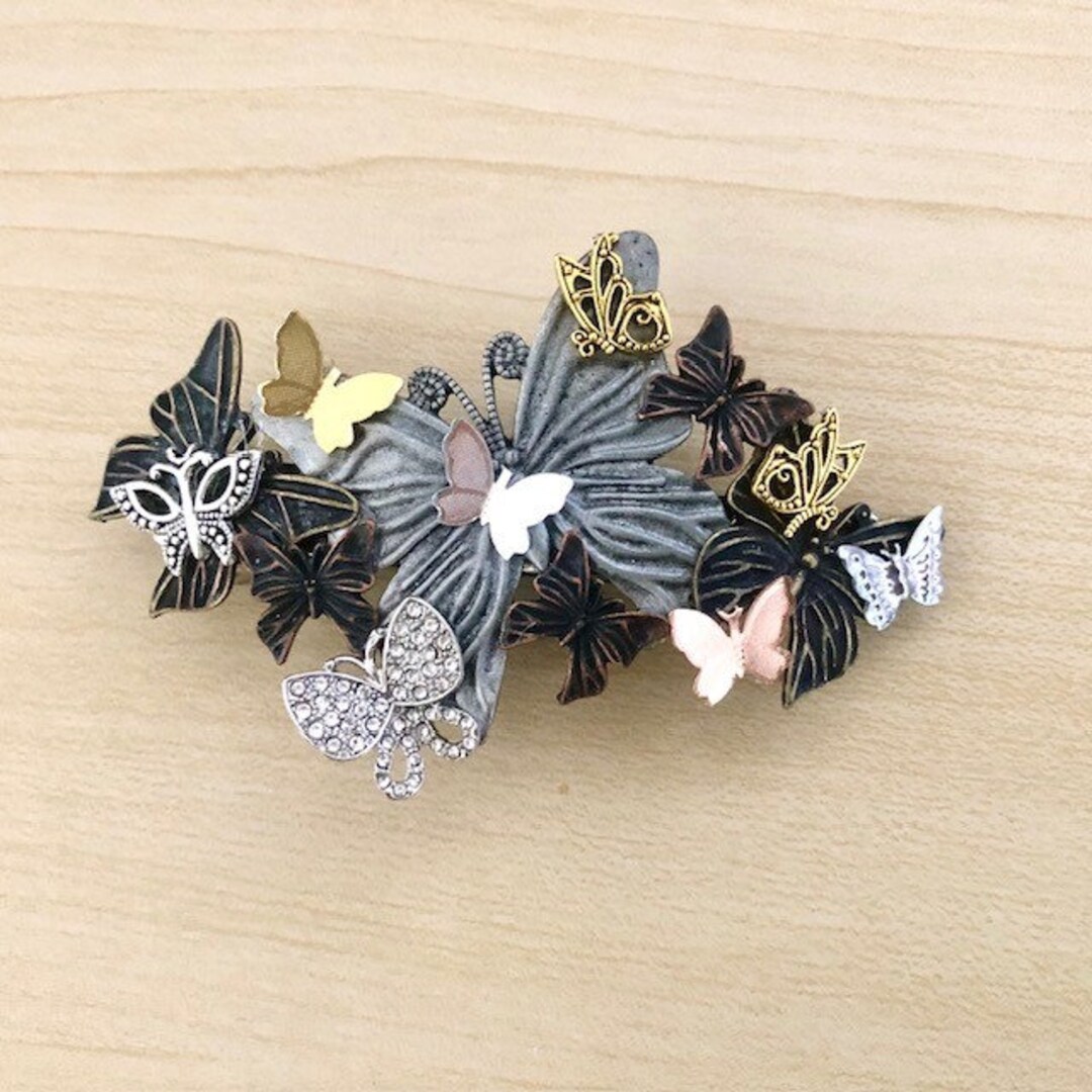 Butterfly Hair Clip, Silver, Bronze, Copper, Verdigris, - Etsy
