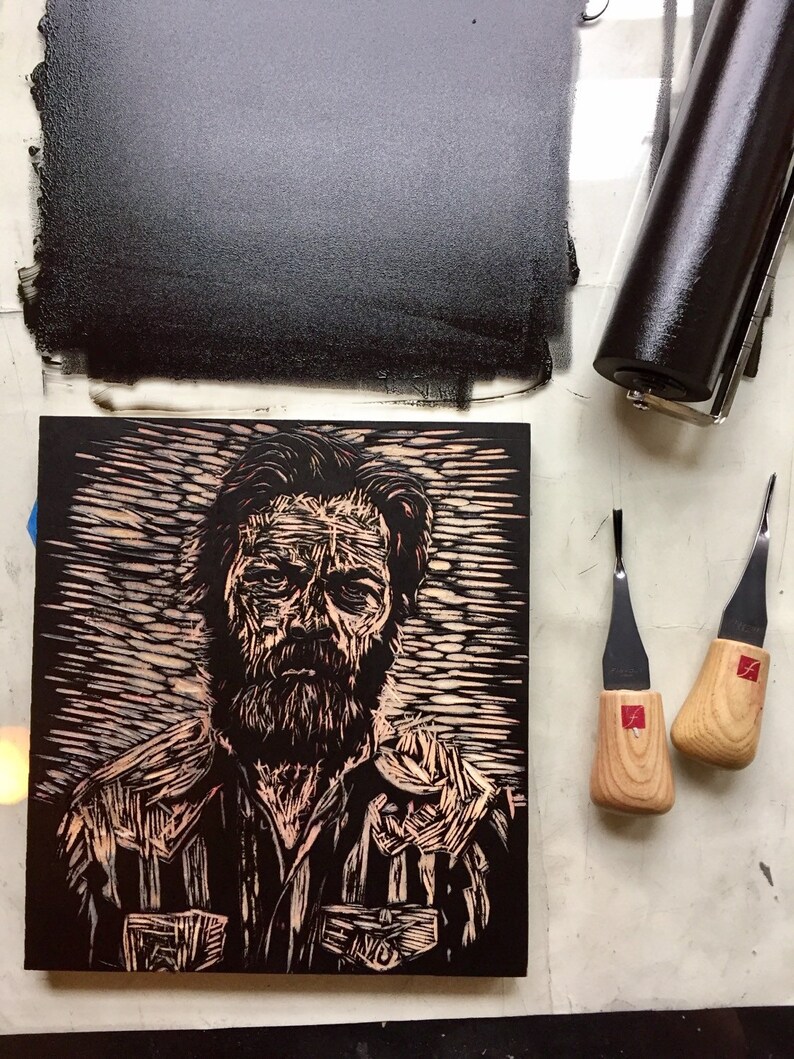 Nick Offerman the giant among men. Wood block print | Etsy Nick Offerman the giant among men. Wood block print | Etsy
