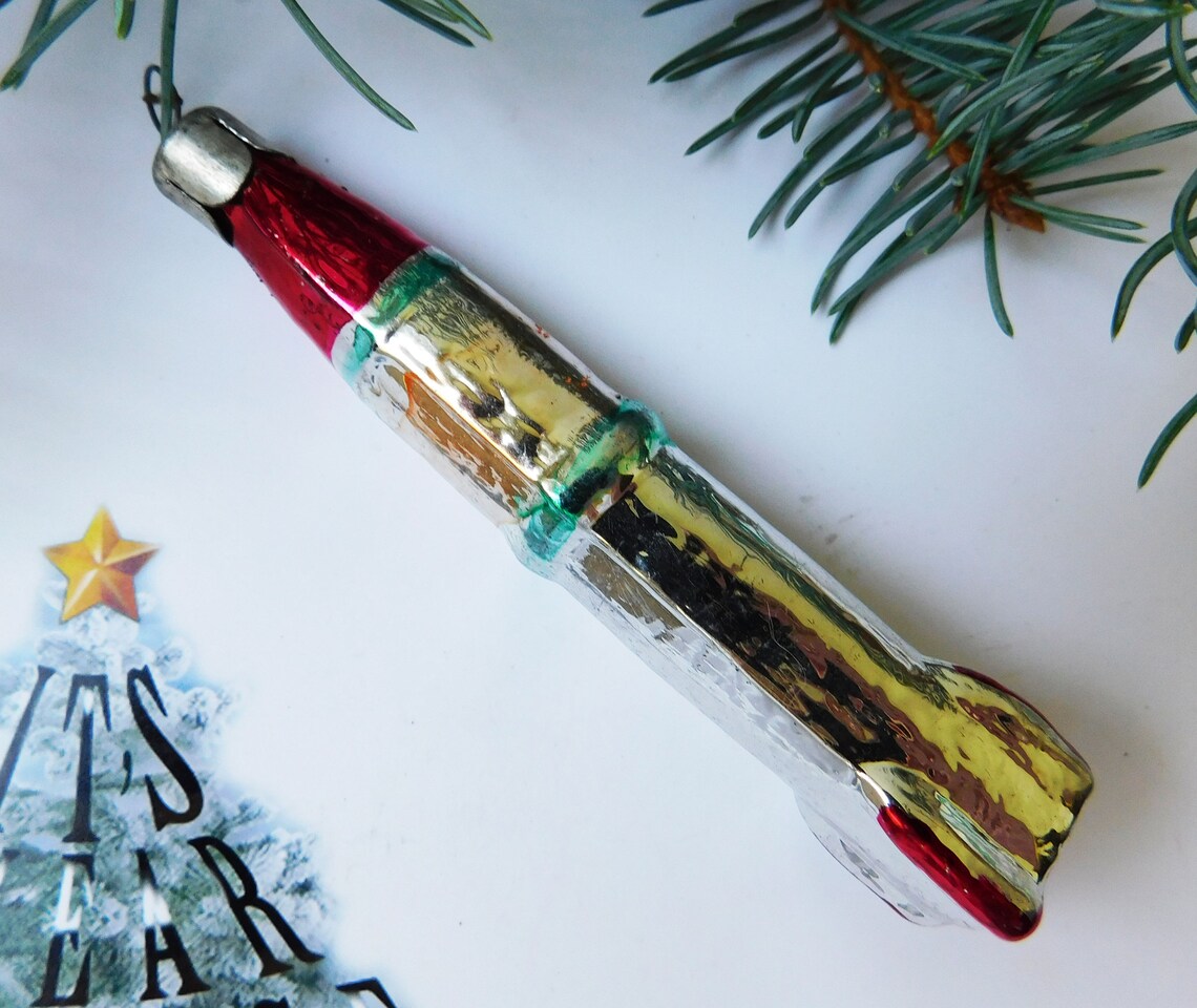 Rocket Vintage Christmas ornament space rocket astronaut | Etsy