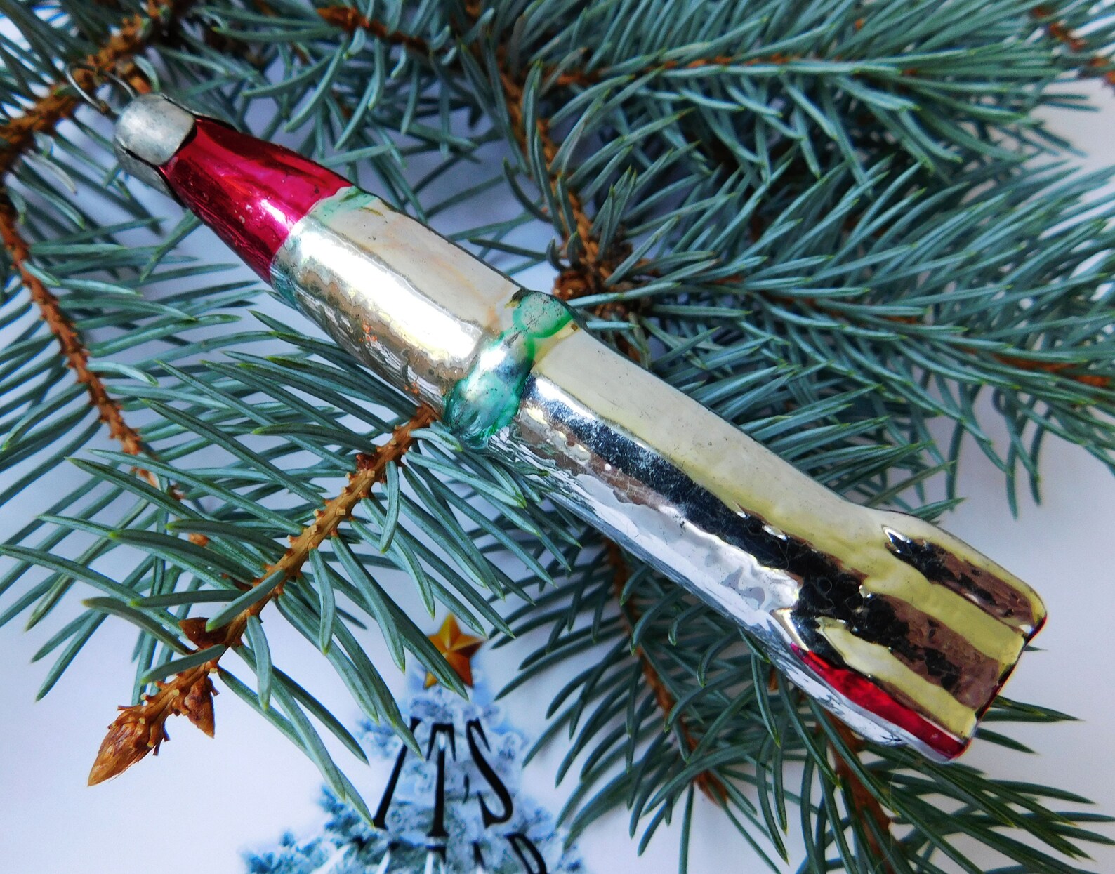 Rocket Vintage Christmas ornament space rocket astronaut | Etsy