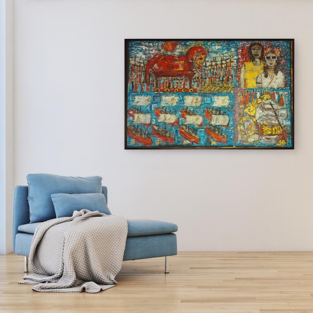 Helen of Troy Painting: Greek Mythology Oil & Acrylic Trojan War Art - Etsy