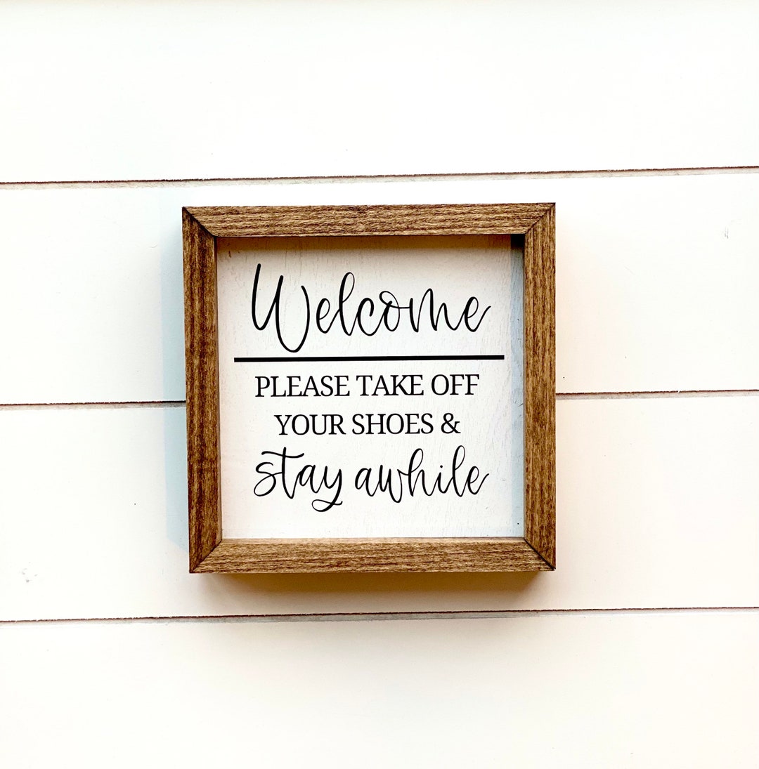 Welcome Stay Awhile Mini Sign - Etsy