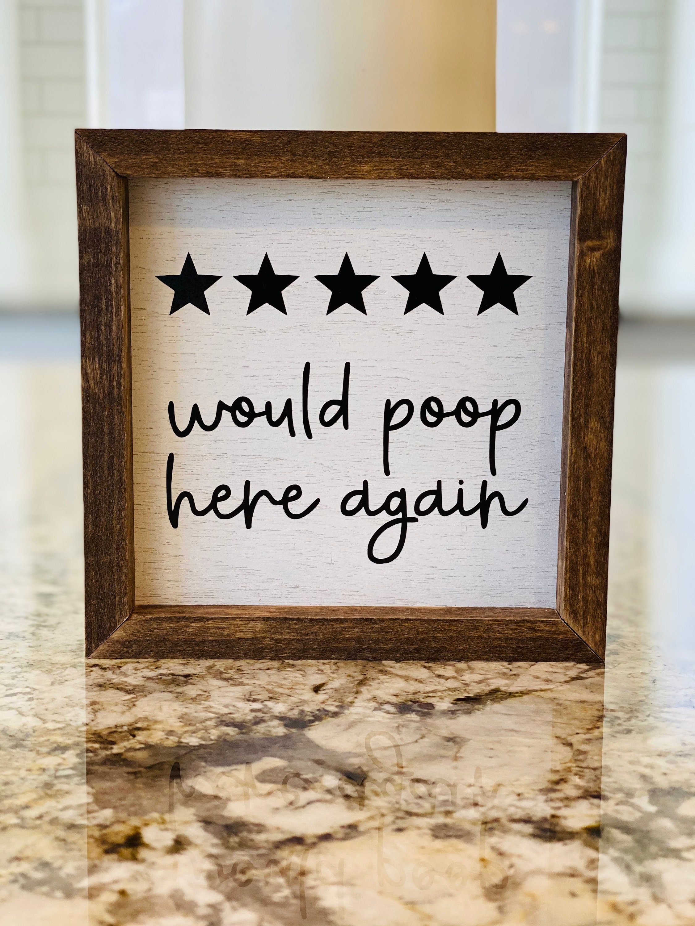 5 Star Would Poop Here Again Mini Sign | Etsy