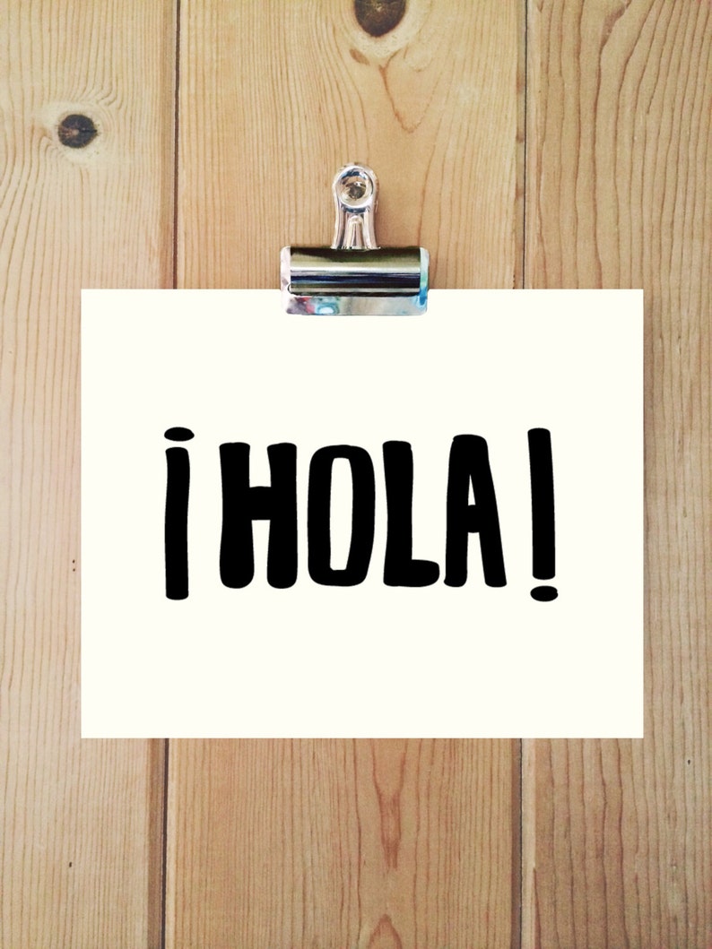 HOLA PRINT, Hola wall art, Hola Printable, Mexico print, Spanish Print ...