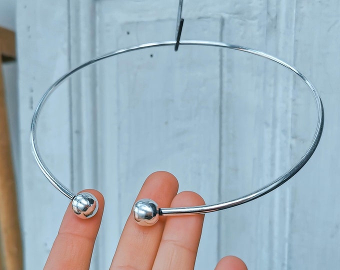 Dangle Ball Collar / Sterling Silver Collar Necklace - Etsy