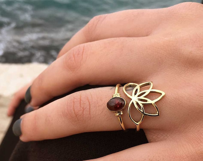 Lotus Ring, Flower Ring, Lotus Design, Boho Ring, Bohemian Jewelry ...