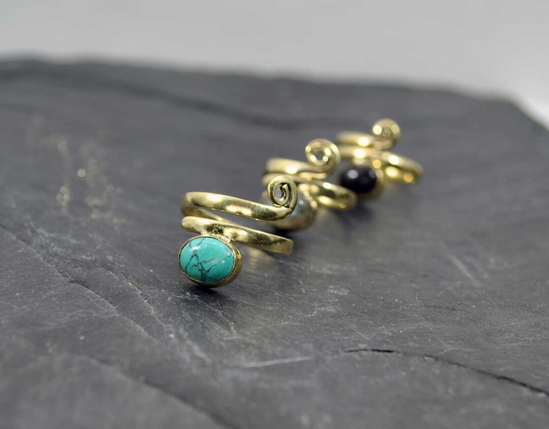Cornaline Ring, Crystal Ring, Wrap Ring, One Size Ring, Brass Ring ...