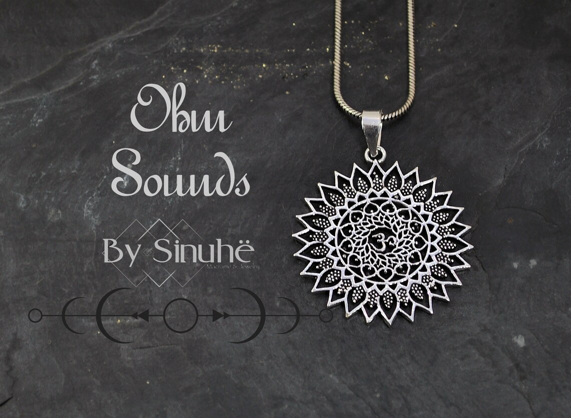 OHM CHAKRA Pendant Sacred Geometry Mandala Protector SILVER - Etsy