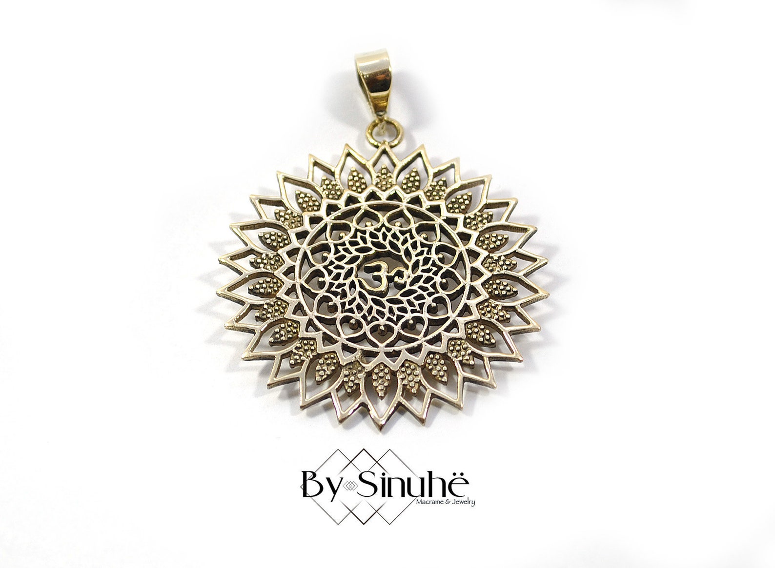 OHM CHAKRA Pendant Sacred Geometry Mandala Protector SILVER - Etsy