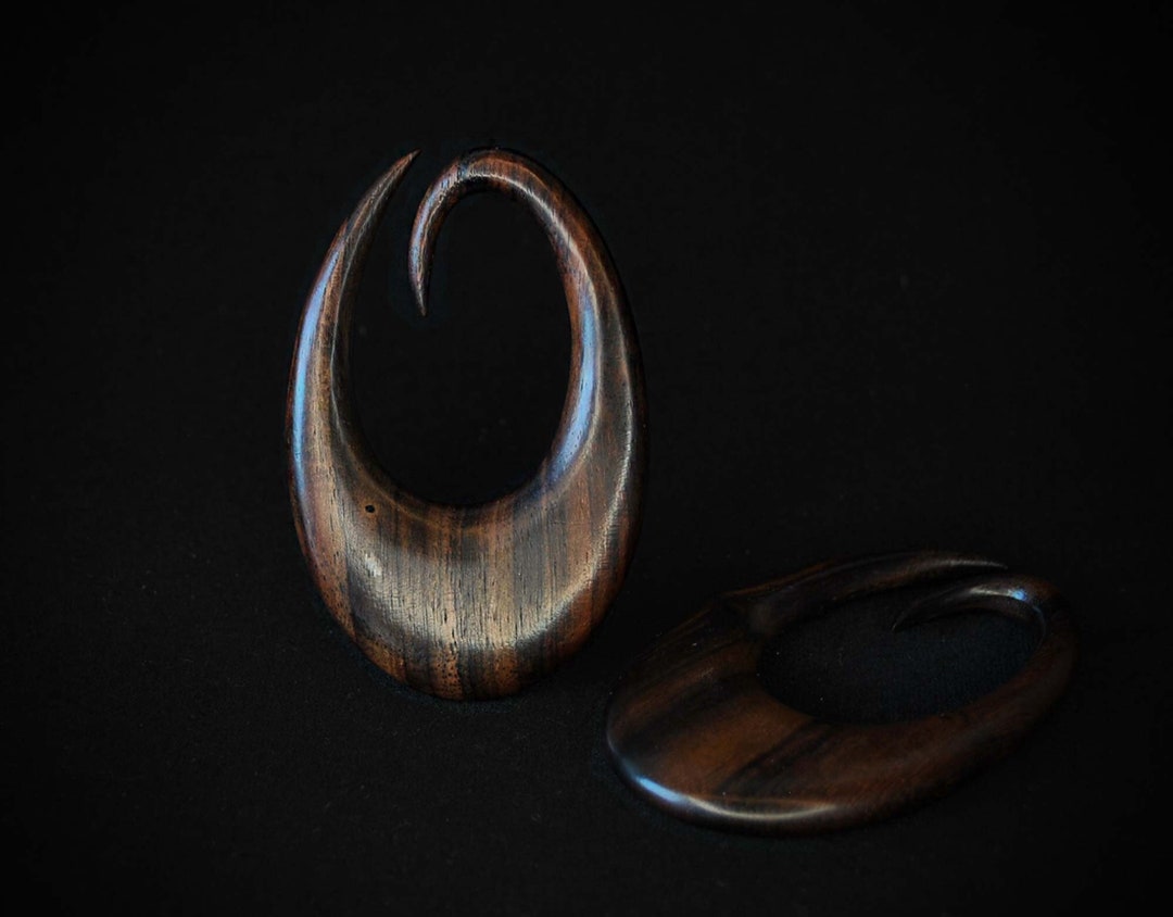 WOODEN EAR HANGER - Wood Ear Weight - Wooden Hanging Expanders - Wooden ...