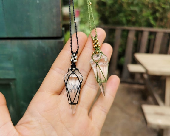 Clear quartz pendulum necklace store