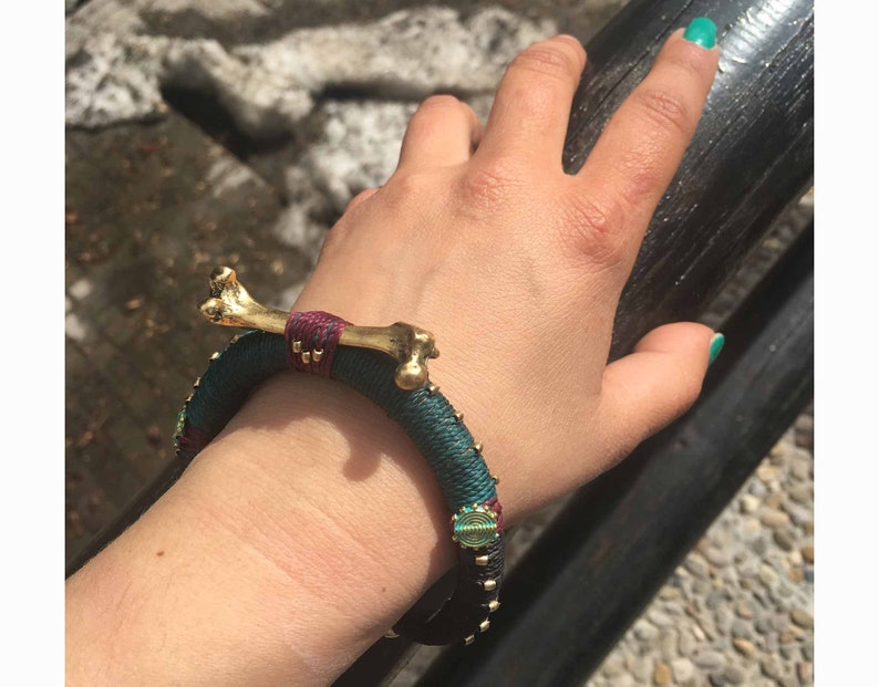 BONE bracelet Solid bracelet Alternative jewelry Punk | Etsy