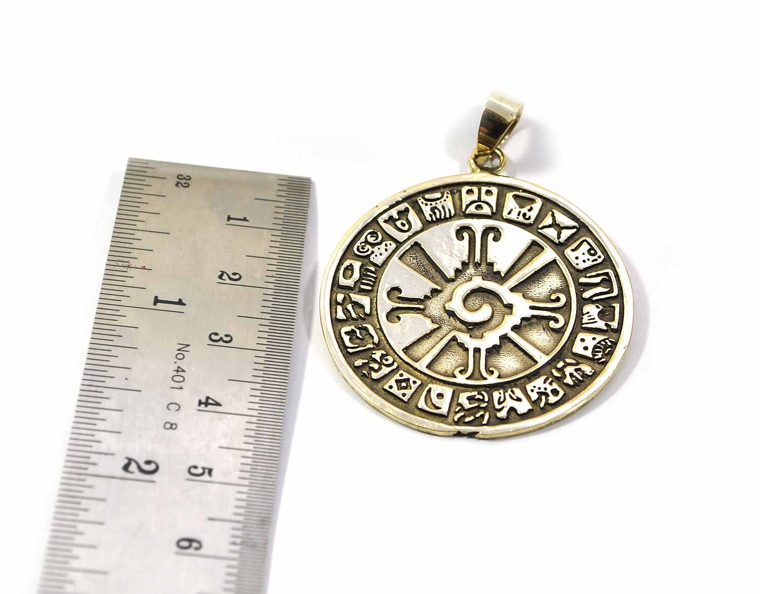 Mayan Calendar Pendant Aztec Jewelry Amulet Pendant Mexican Etsy